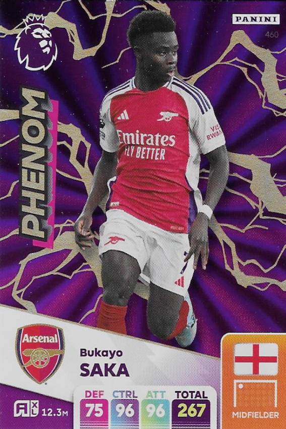 Bukayo Saka Phenom Card #460 - Panini Adrenalyn XL 2025 (Arsenal) – Wayne Jackson Gaming