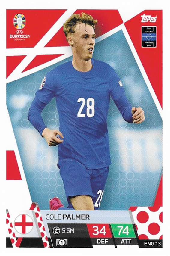 Cole Palmer Base Card No ENG13 - Topps Match Attax Euro 2024 (England ...