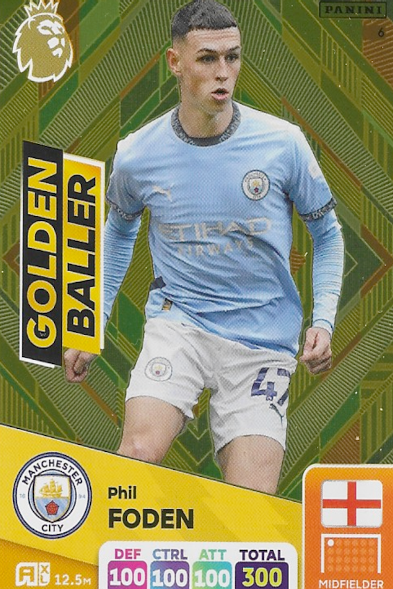 Phil Foden Golden Baller Card No #6 - Panini 2024/2025 Adrenalyn XL ...
