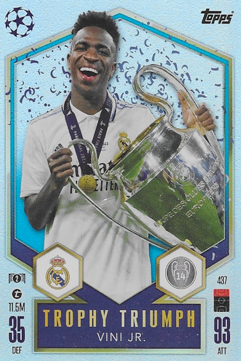 Vini Jr Trophy Triumph Card #437 - Topps Match Attax 24/25 Real Madrid ...